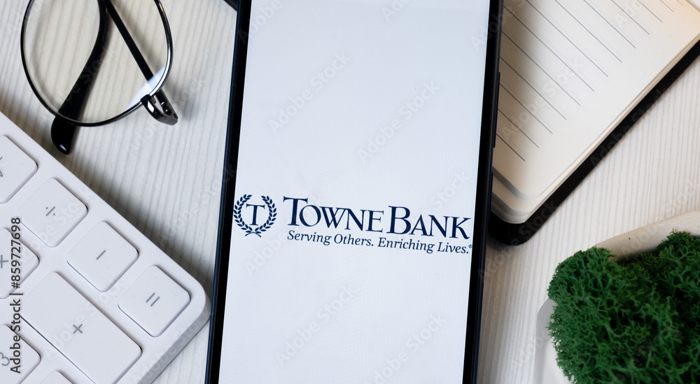 New York, USA - 1 June 2024: TowneBank Logo on Phone Screen, Company ...