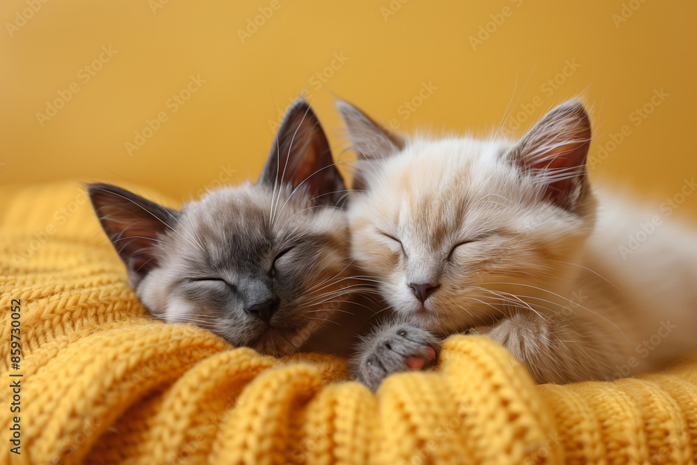 an aerial view cute minimalist professional photo of two siamese cats ...