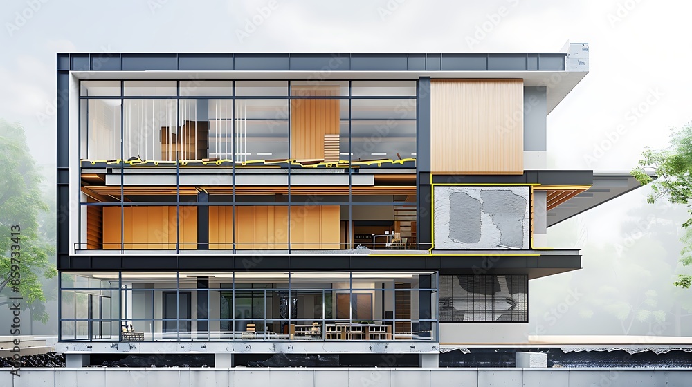 detailed architectural diagram showing the layering and thermal ...