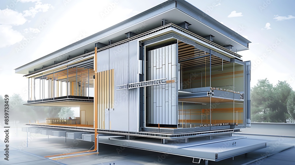 detailed architectural diagram showing the layering and thermal ...