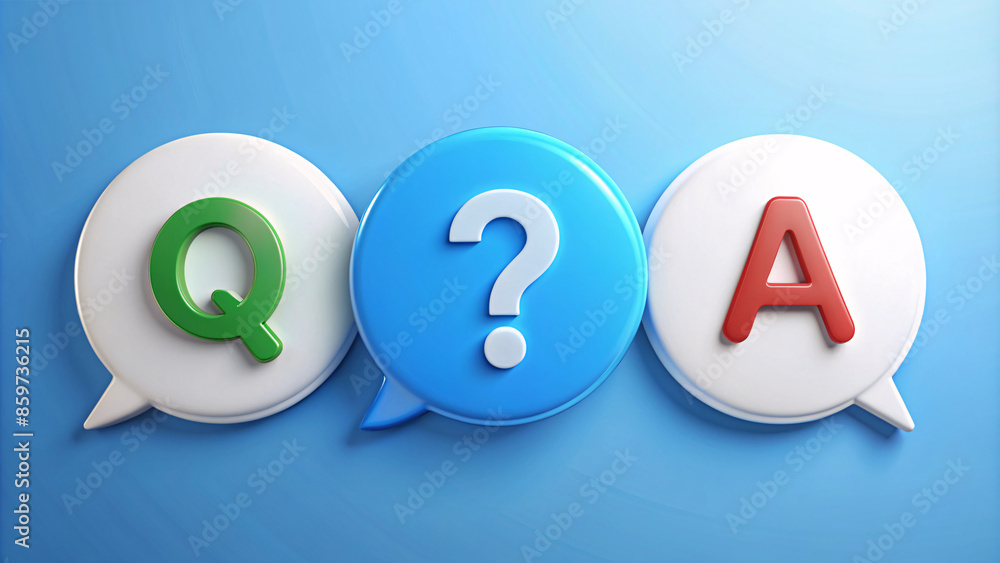 Question mark, question bubble icon model design render 3d, faq Q & A ...
