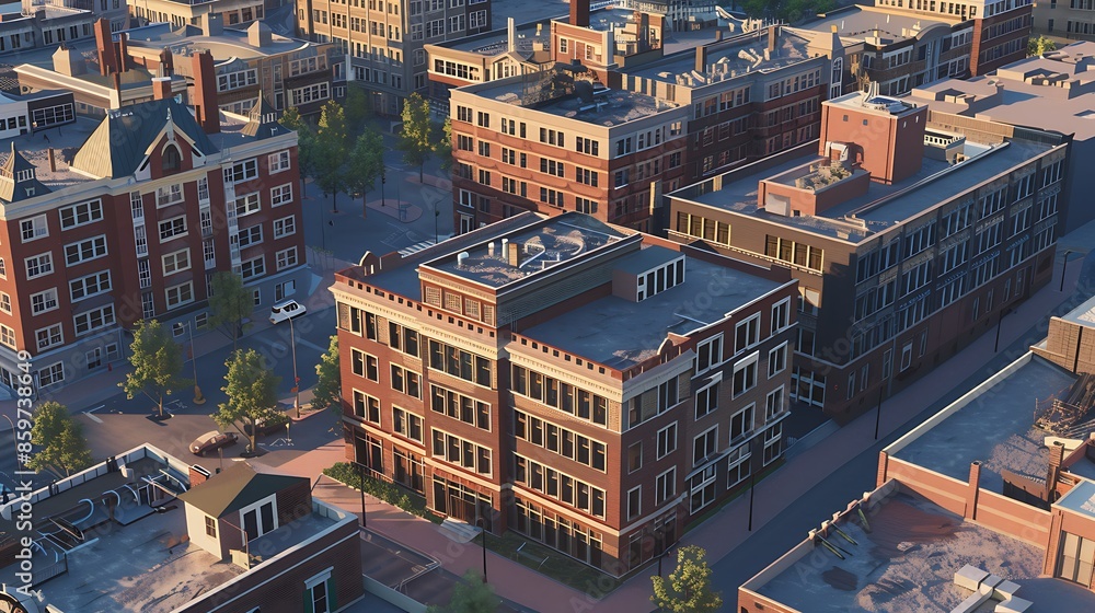 large-scale urban redevelopment project showcasing buildings with fiber ...