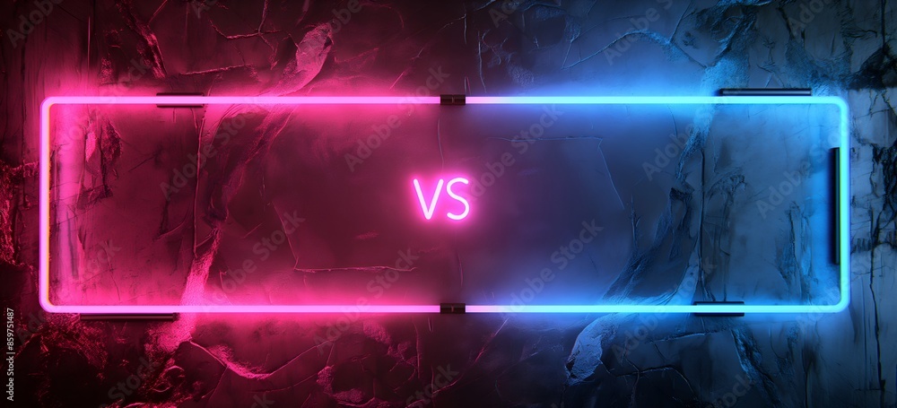 3d Rendered Red And Blue Neon VS Signs On Grungy Backgrounds – Various ...