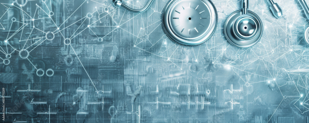 Medical background featuring a brushed metal texture with engraved ...