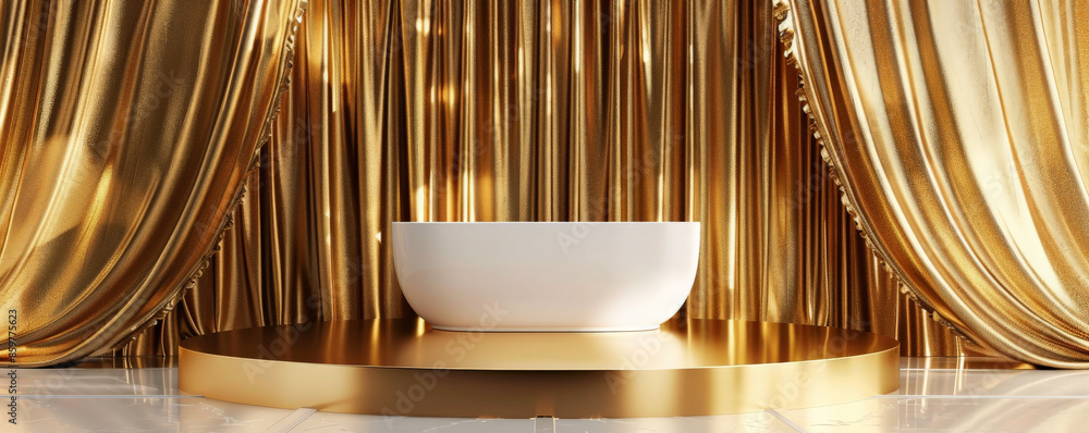 Winner award podium background featuring a minimalist white podium with ...