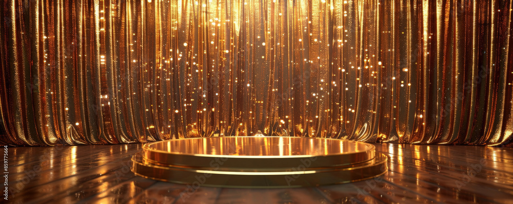 Winner award podium background featuring a polished wood podium with ...