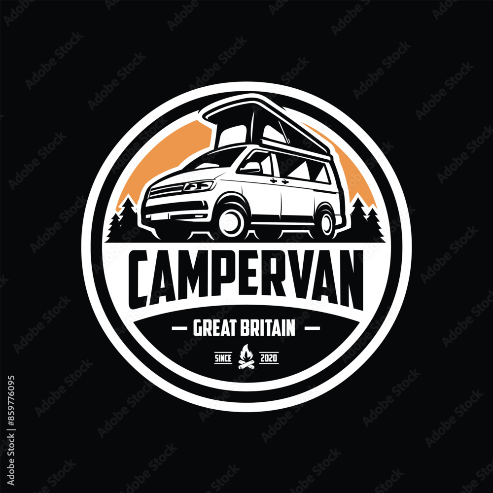Campervan Ready Made Logo Vector Design. Print Design Template. Best ...