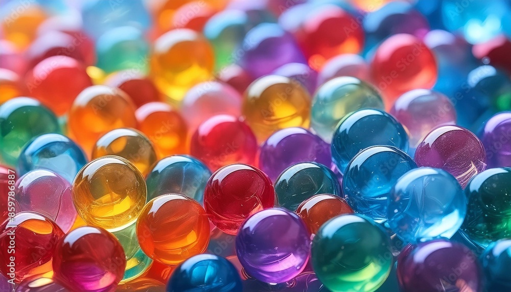 hydrogel colored transparent balls orbeez colorful background selective ...