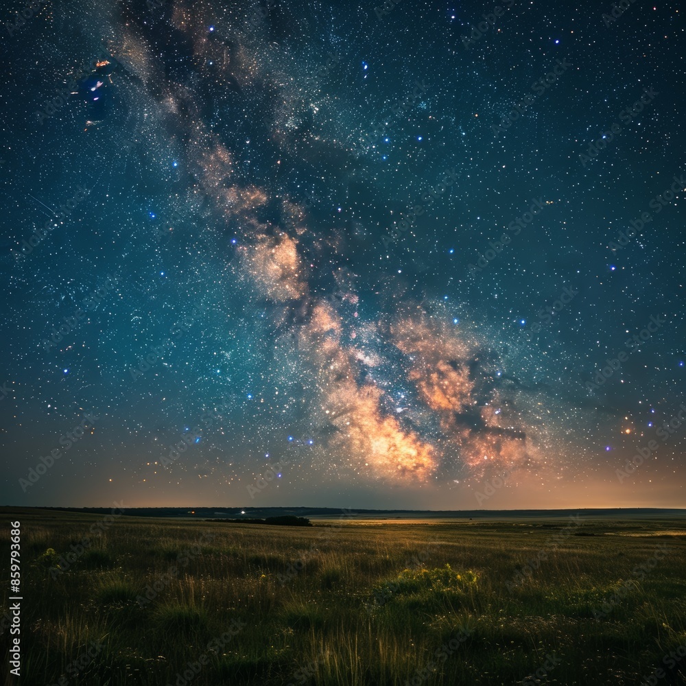 Milky Way galaxy spanning the night sky, crystal clear, no light ...