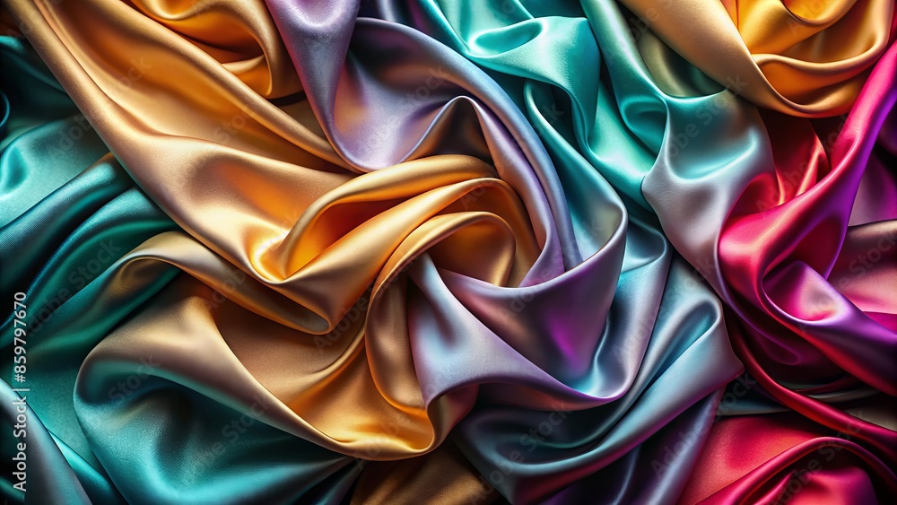 Luxurious wavy folds of satin silk texture with subtle grunge effect ...