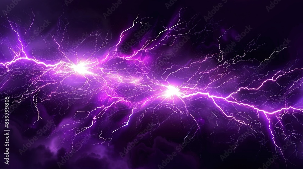 Lightning, purple lightning background, dark sky with lightnings ...