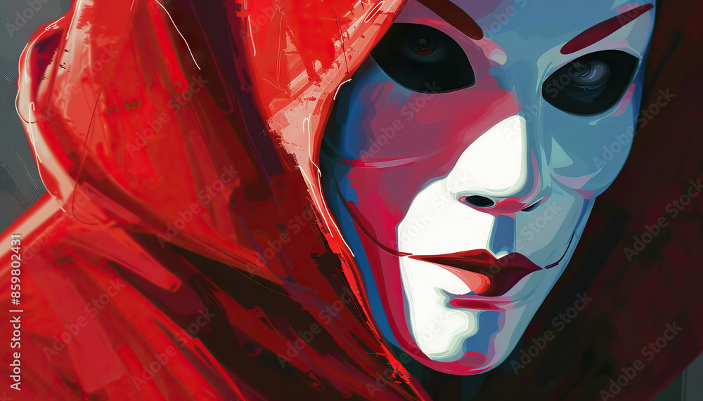 Deceit is the mask of digital scammers: Visualize a scammer wearing a ...