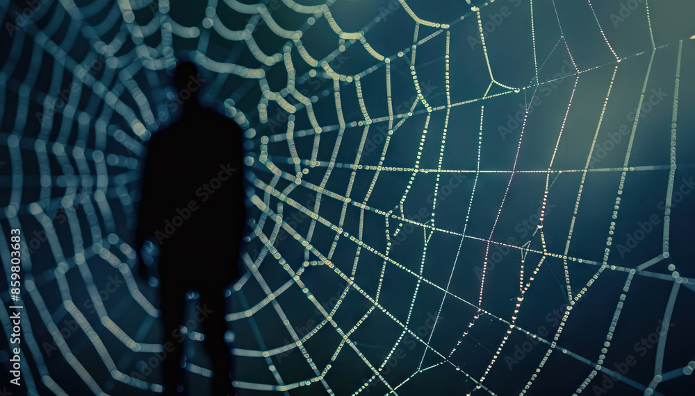 Deception is the web of digital scammers: Illustrate a web spun by a ...