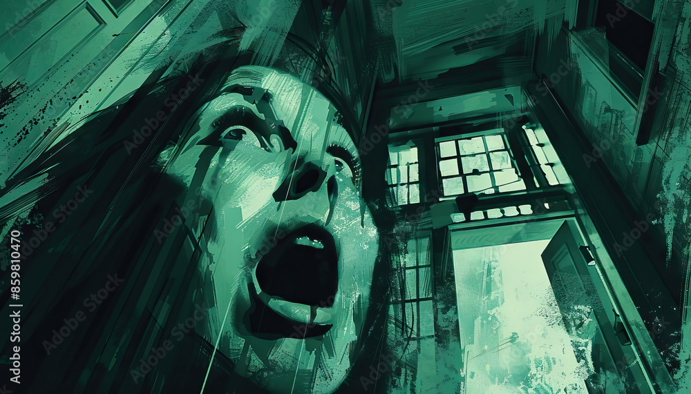 Horror is the silent scream in the haunted house: Picture a haunted ...