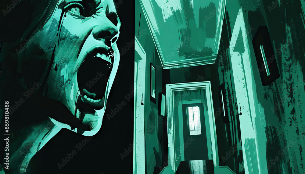 Horror is the silent scream in the haunted house: Picture a haunted ...