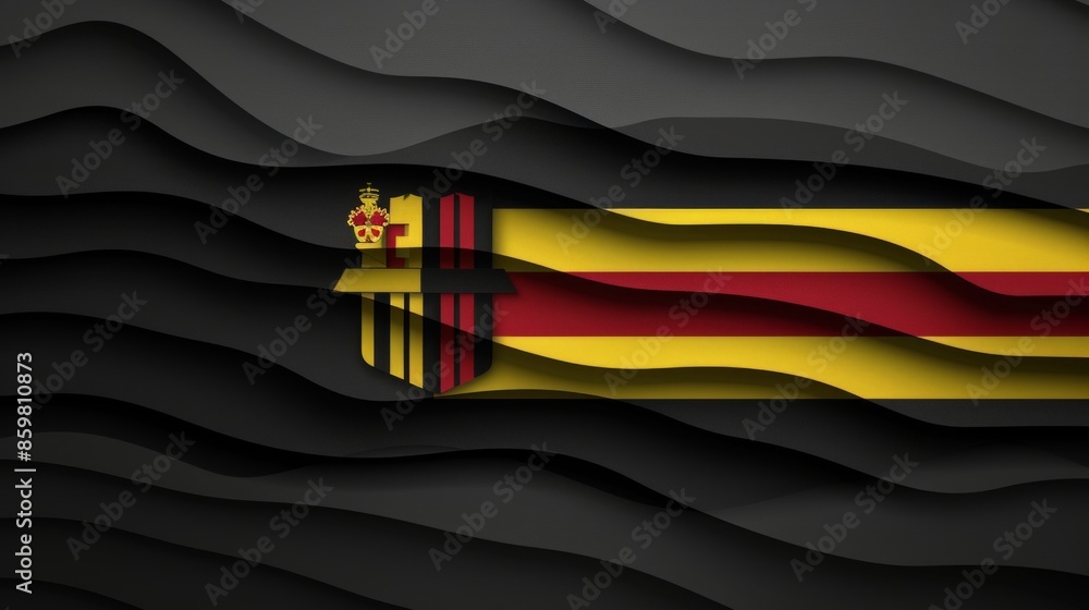digital rendering of the Ugandan flag with a wavy effect against a ...