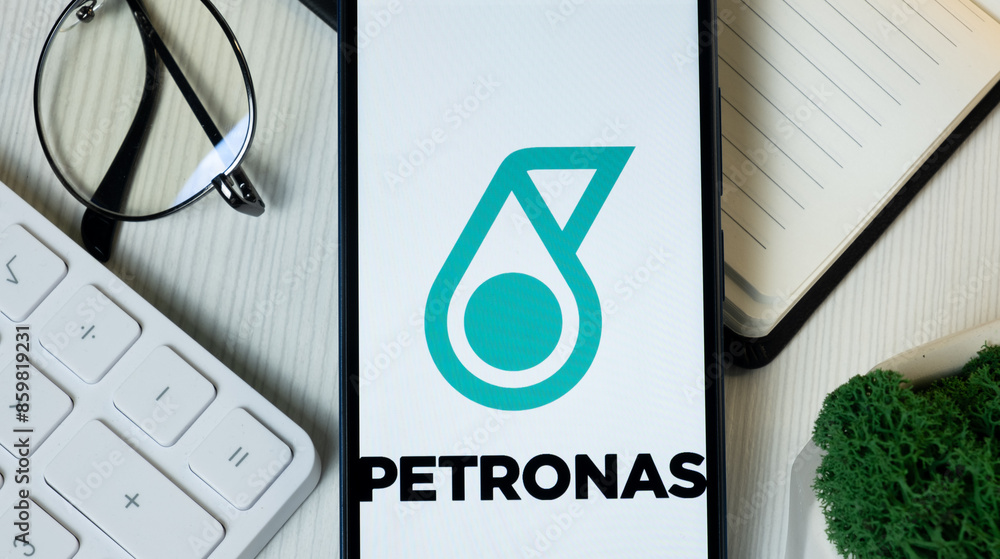 New York, USA - 11 June 2024: Petronas Logo on Phone Screen, Company ...