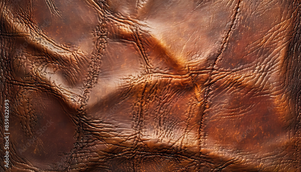 Leather is the tough, rugged texture of enduring strength: Depict a ...