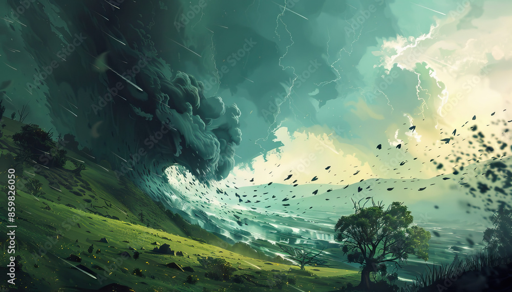 Heartbreak is the storm that ravages the landscape of love: Illustrate ...
