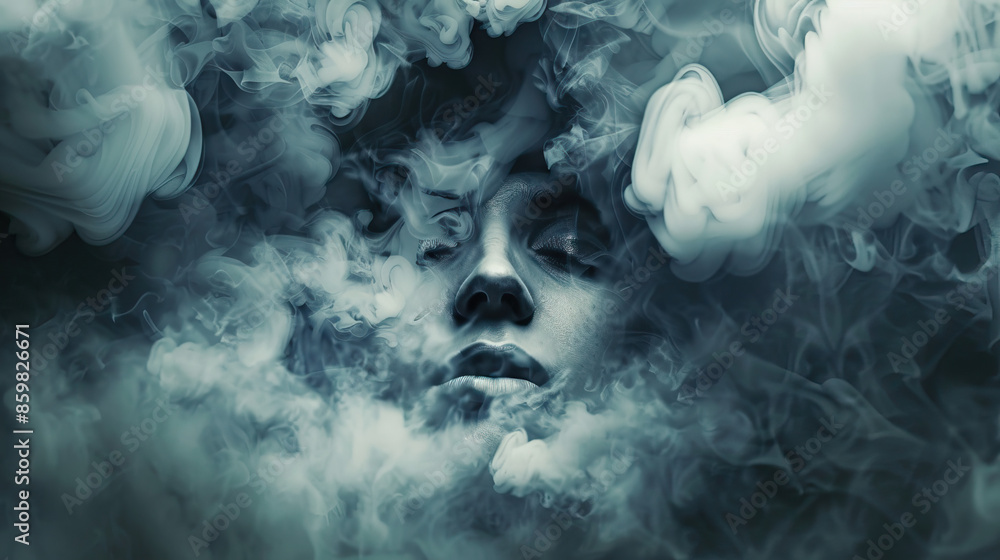 Tobacco is the toxic cloud that suffocates life: Depict a person ...