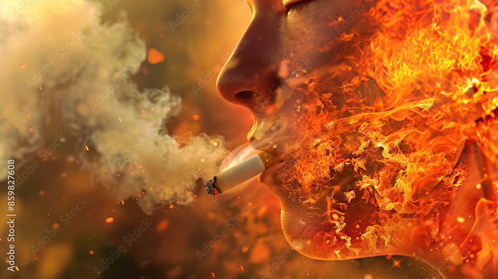 Smoking is the wildfire that spreads disease: Illustrate a wildfire ...