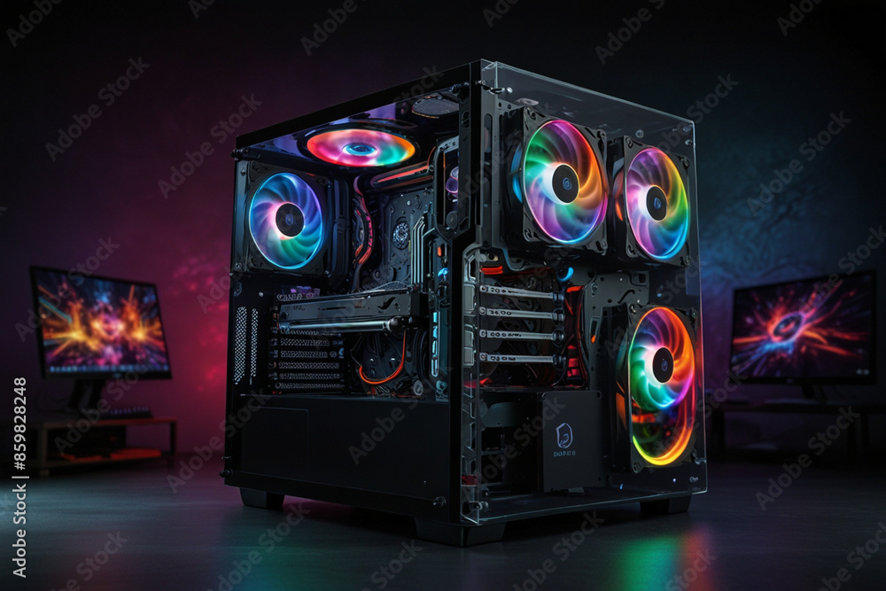 RGB Gaming pc | liqued cooler computers | gaming case | components of a ...