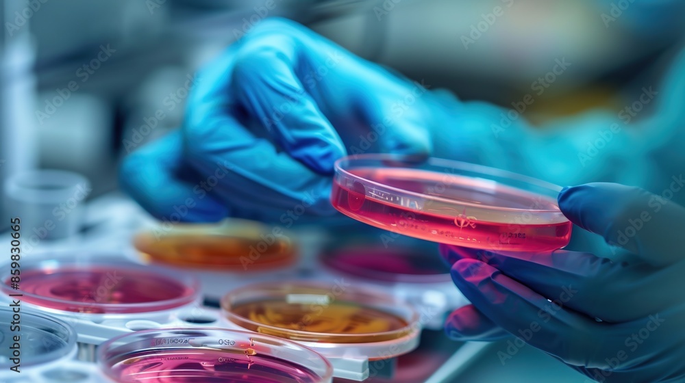 Microbiologist Studying Bacteria Cultures in Sterile Lab Setting on ...