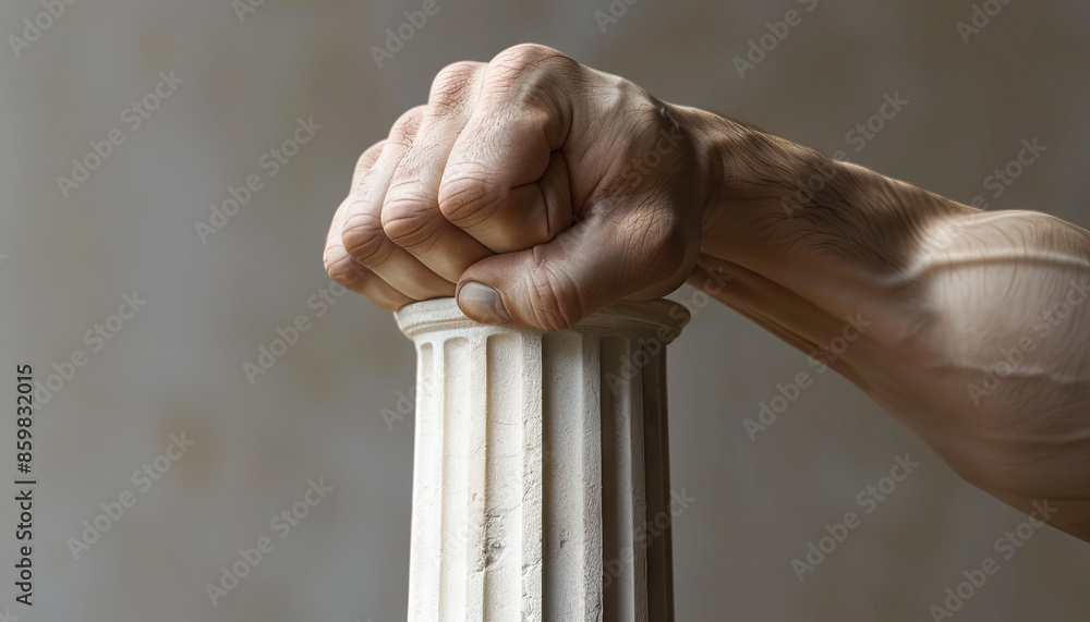 Strength is the cornerstone of resilience: Depict a strong, muscular ...