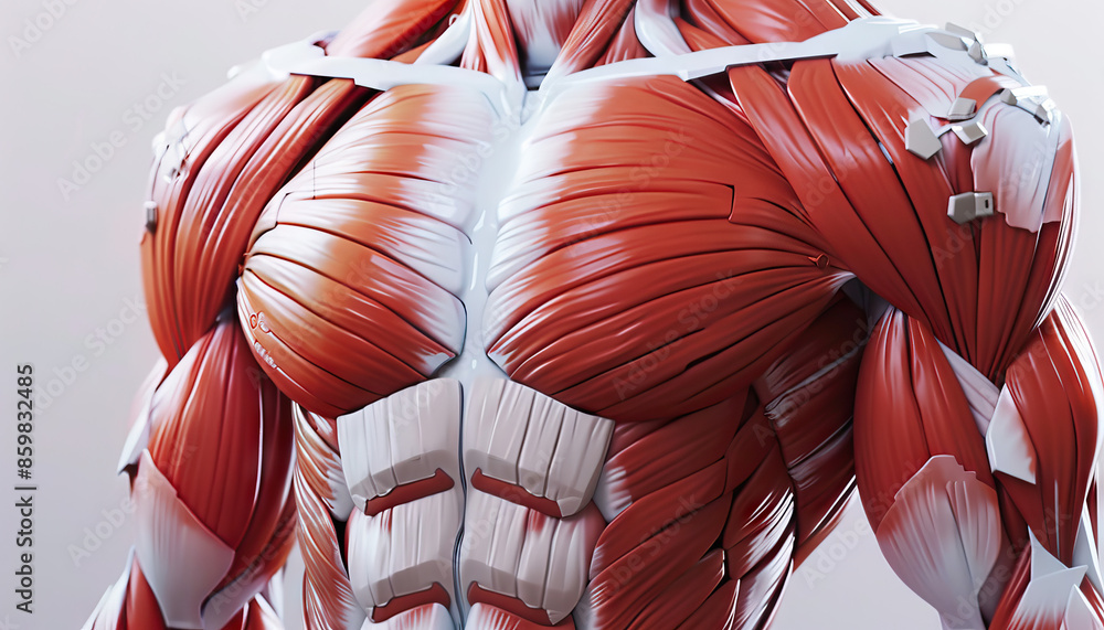 Muscles are the armor of the body: Depict a suit of armor made of ...