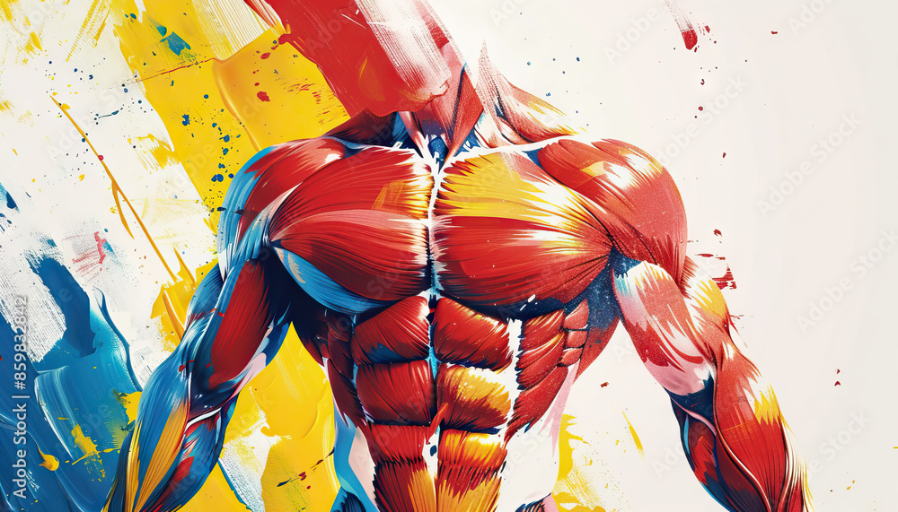 Muscles are the canvas of physical prowess: Illustrate a canvas with ...