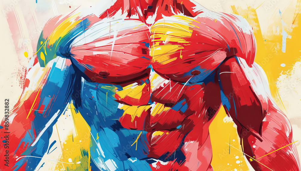 Muscles are the canvas of physical prowess: Illustrate a canvas with ...