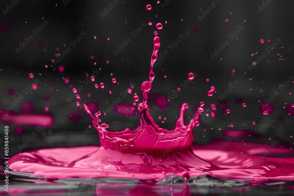 Dynamic pink liquid splash captured in high detail, showcasing motion ...