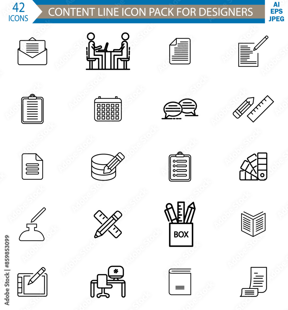 Content Line Icon Pack For Designers And Developers Icons Of Web ...
