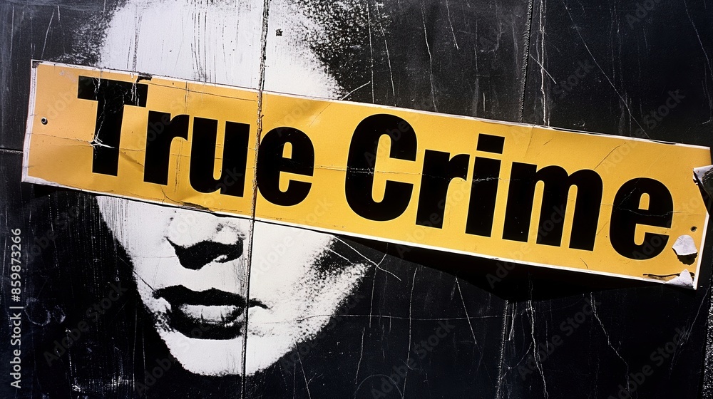 Black and white grunge female portrait and yellow paint stripe with ...