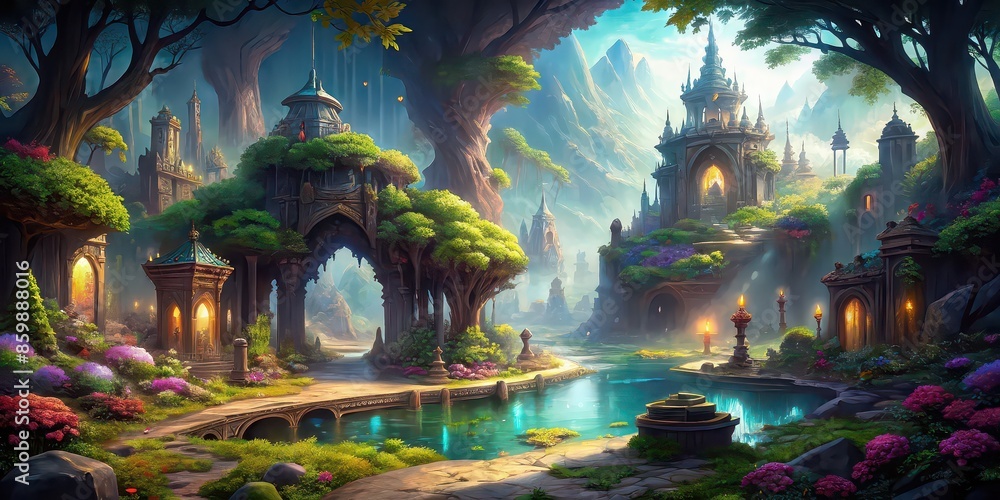 Concept art of a mystical RPG game scenario, fantasy, adventure ...