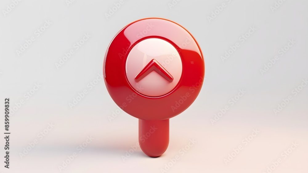 Upload icon, Upload 3d button. Upload symbol on white background - 3d rendering Stock ...