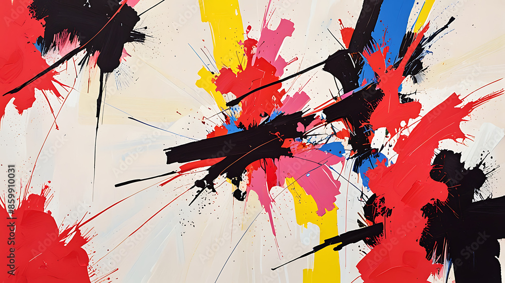 The spontaneity and emotion of abstract expressionism, using bold ...