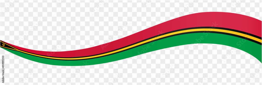 Vanuatu flag wave isolated on png or transparent background vector ...