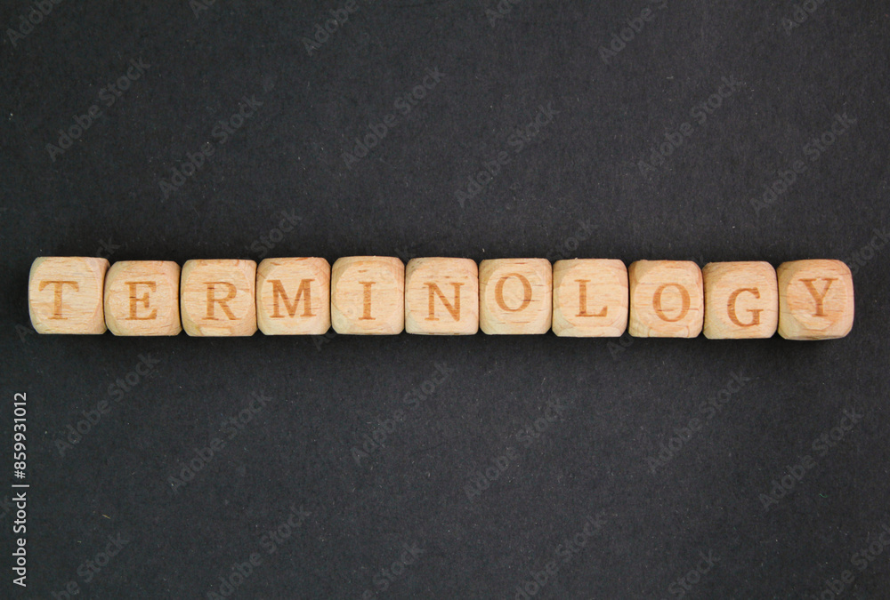 letters of the alphabet with terminology words. the body of terms used ...