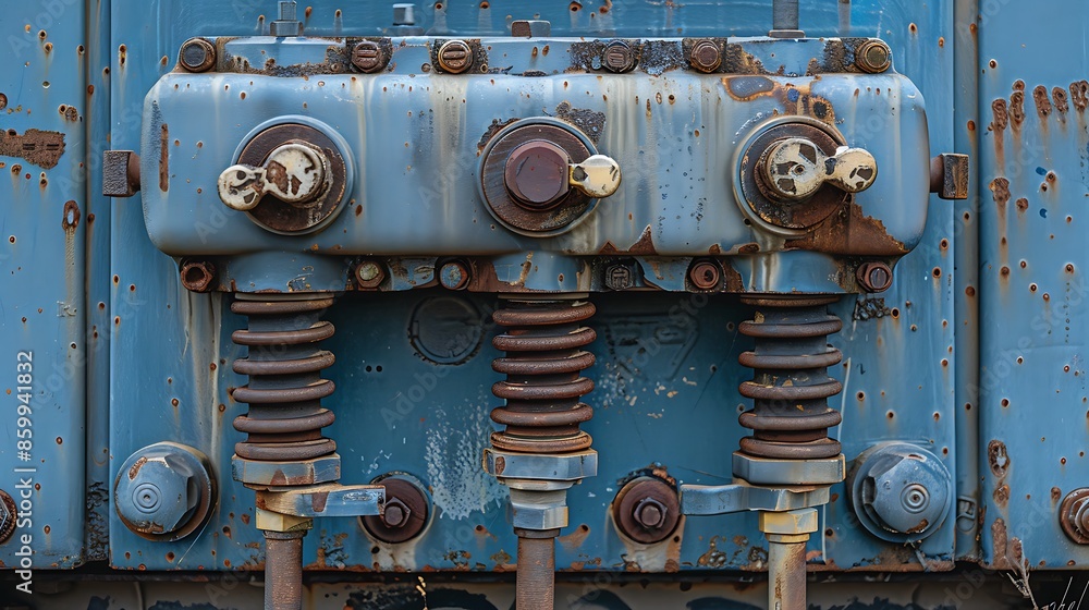Close up view of some high voltage bushings on a utility transformer at ...
