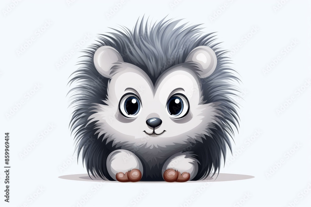 Adorable animated porcupine character design with clear alpha channel ...