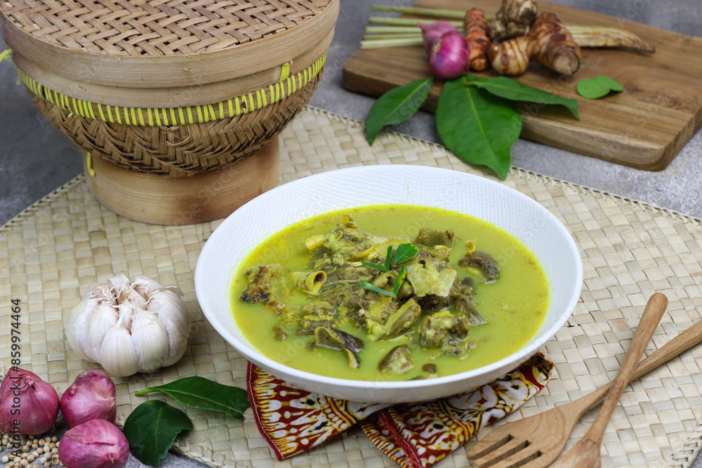 Gulai kambing or Indonesian traditional lamb curry, popular Indonesian ...