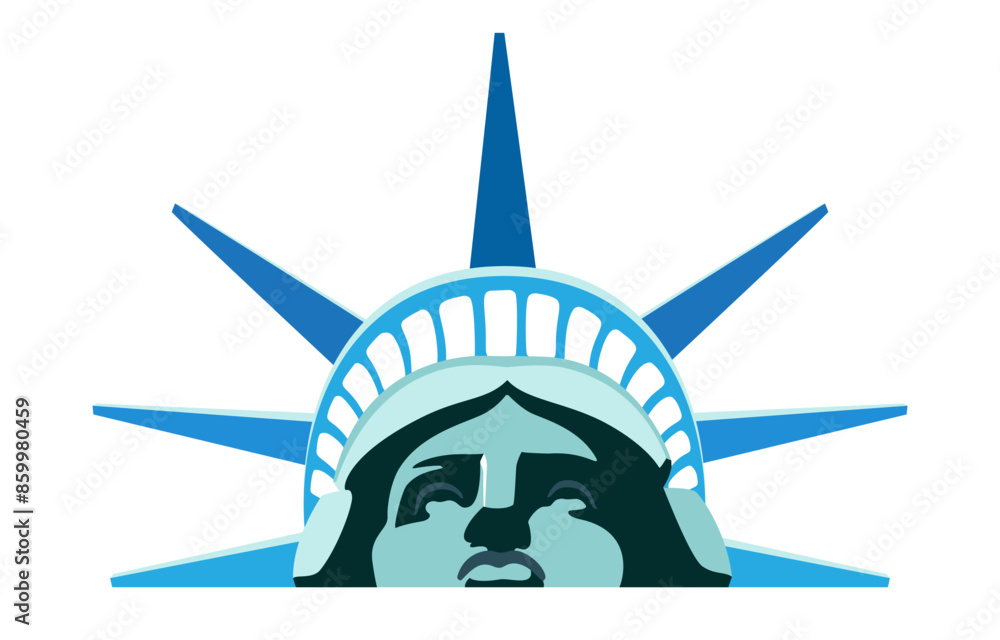 Statue of Liberty, 148 years old. USA Independence Day. Portrait of the ...