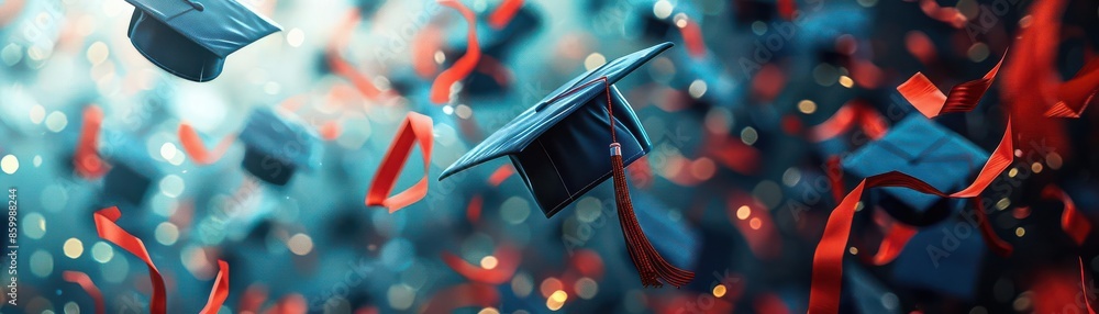 Happy graduation education graduation ceremony cap gown tassel diploma ...