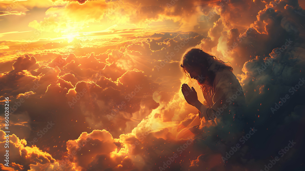 Jesus Christ suffering savior illustration, religious Christian theme ...