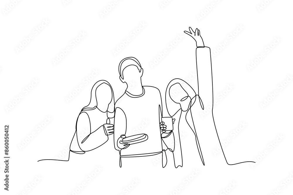 SImple line drawing of someone immortalizes a shared moment with a ...