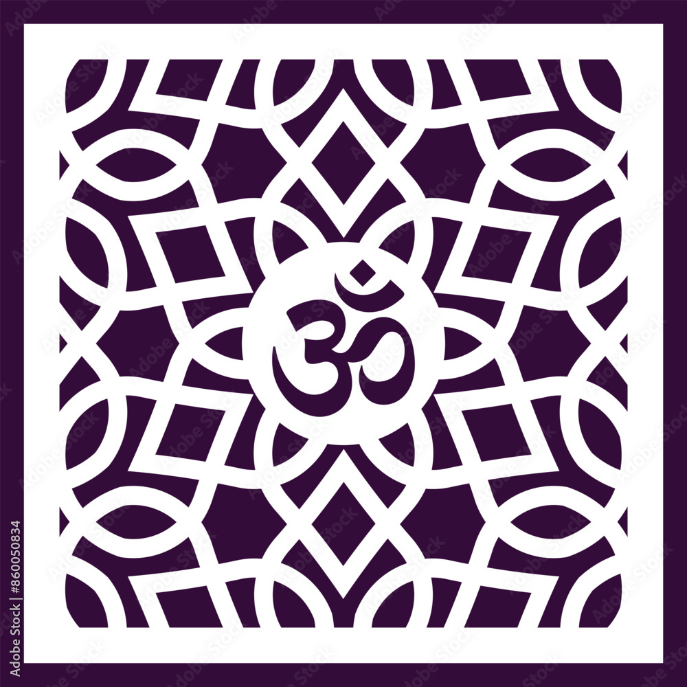 Om Jali design used for temples, Mandir. Om acrylic jali, corian jali ...