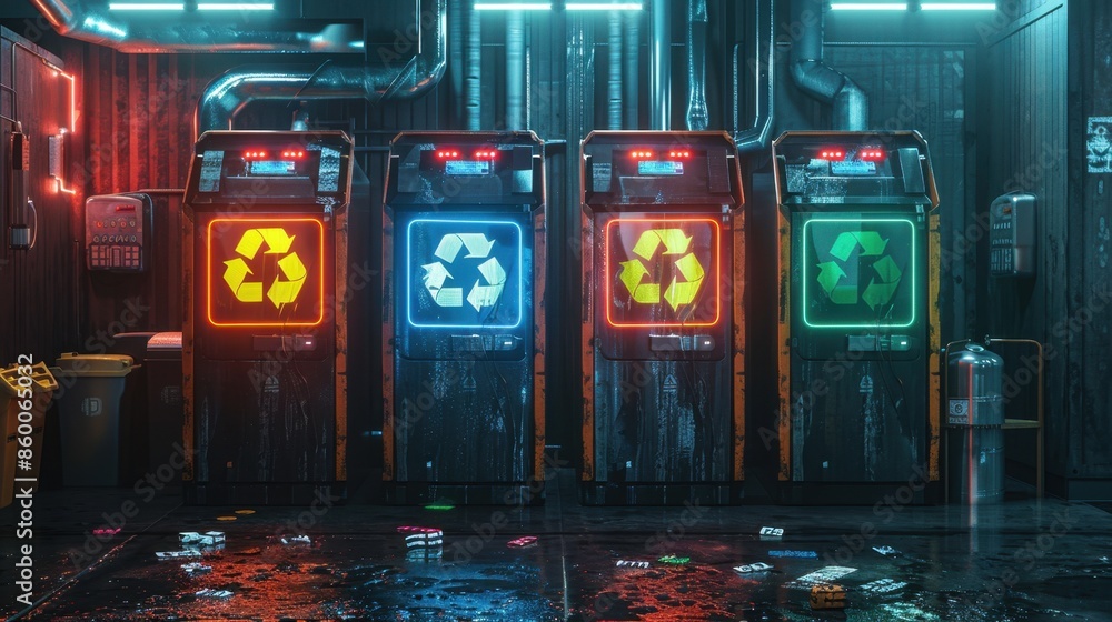 Visual concept of AI-powered waste sorting systems, innovative ...