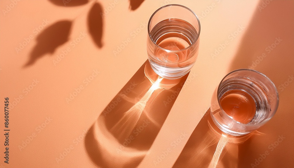 glass shadow on peach background shadow overlay effect organic shadows ...