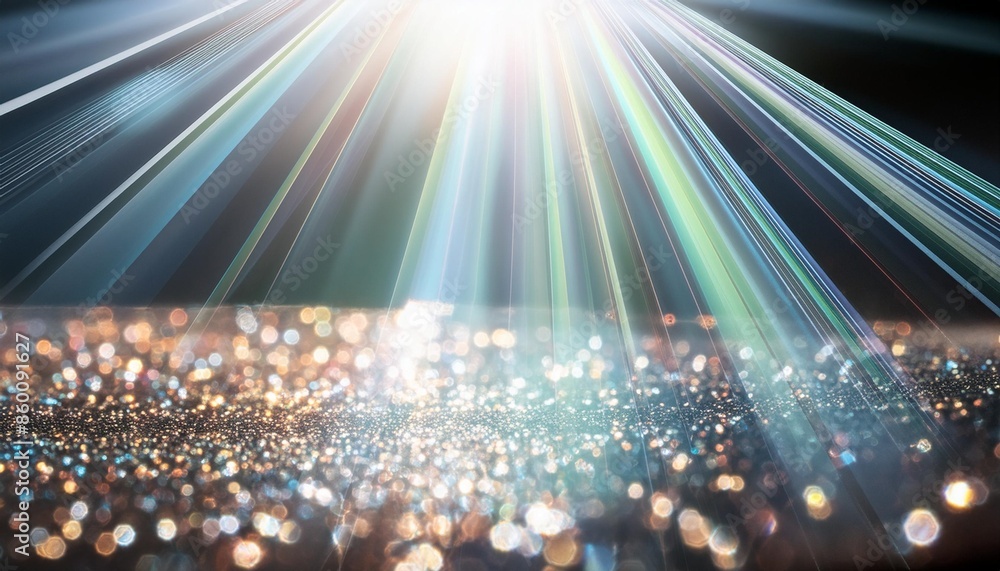 rainbow light effect from sun flares on black background colorful glare ...